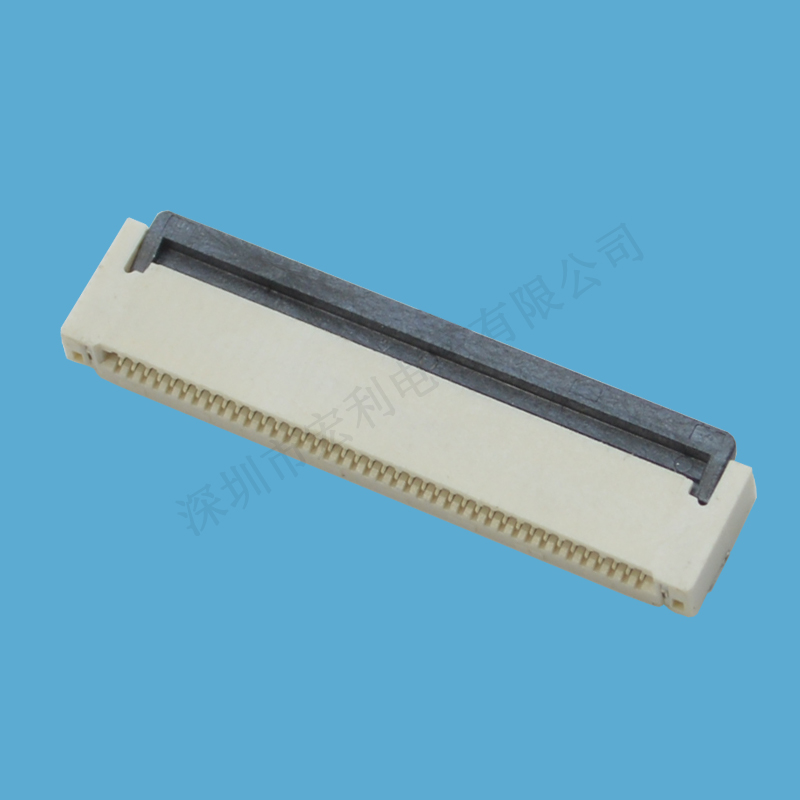 0.5 FPC/FFC连接器50P前插后掀盖式上下双面接卧贴式插座H2.0